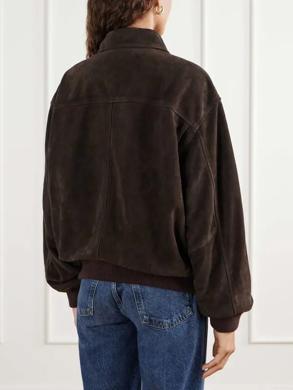 Citizens Of Humanity Vivienne Rib-trimmed Suede Jacket