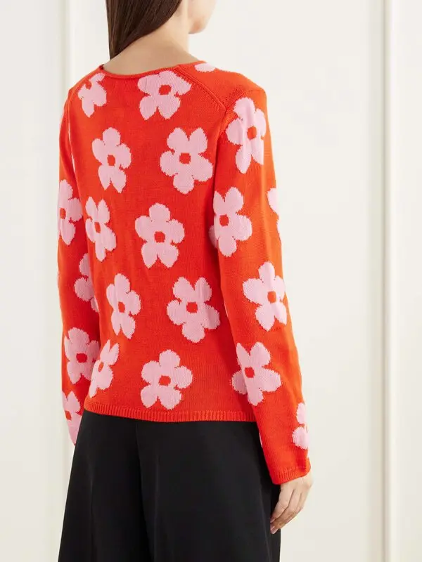 Comme Des Garçons Floral-intarsia Sweater