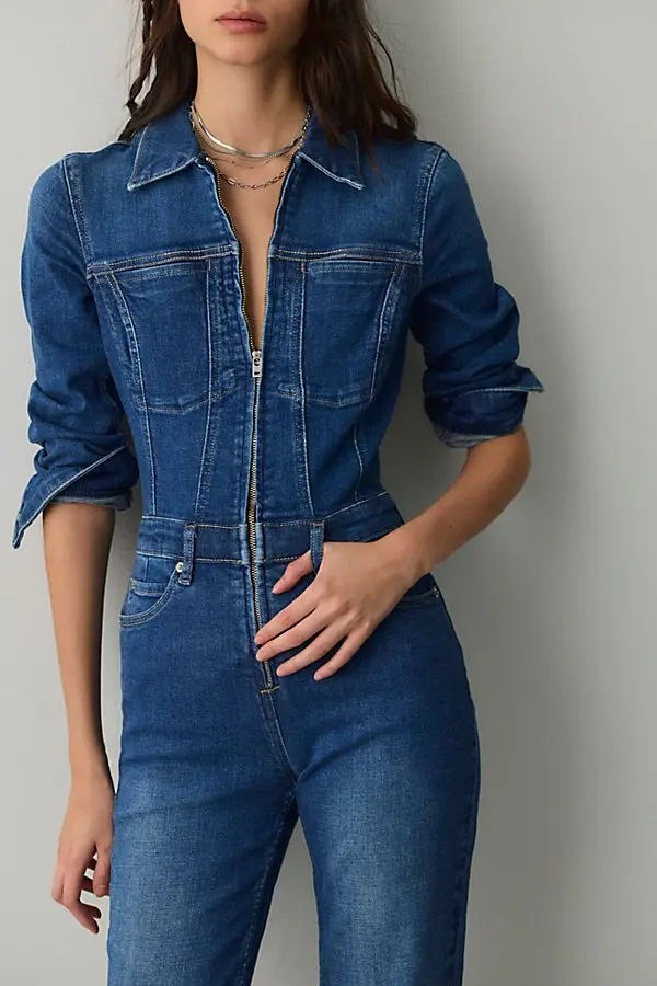 Free People We The Free Outlaw Denim Jumpsuit