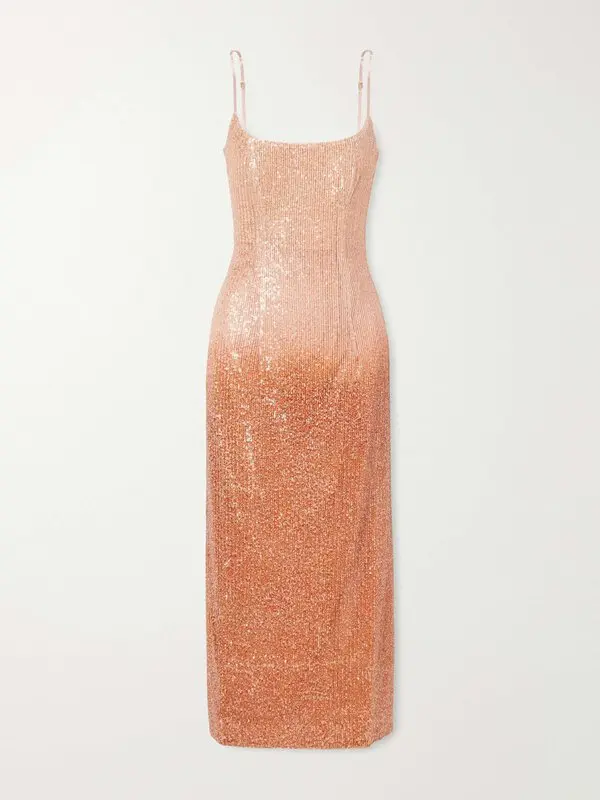 Aje Vionara Sequined Chiffon Midi Dress