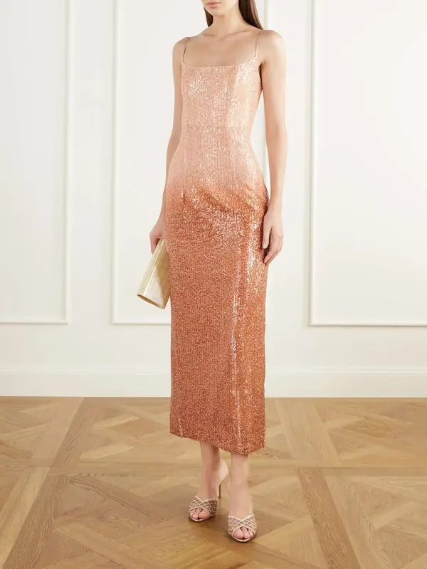 Aje Vionara Sequined Chiffon Midi Dress