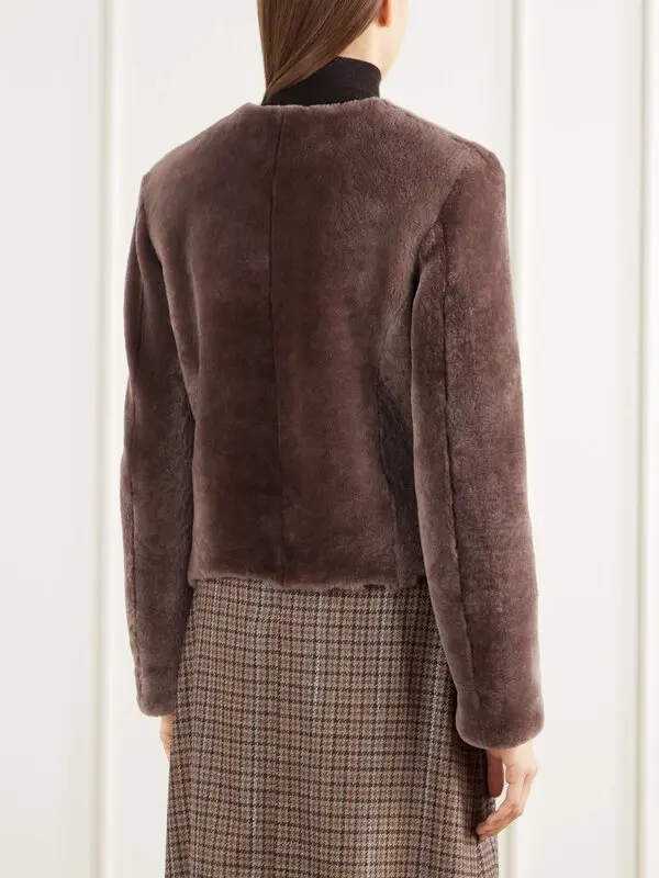 Gabriela Hearst Hemera Cropped Raw-edge Shearling Jacket