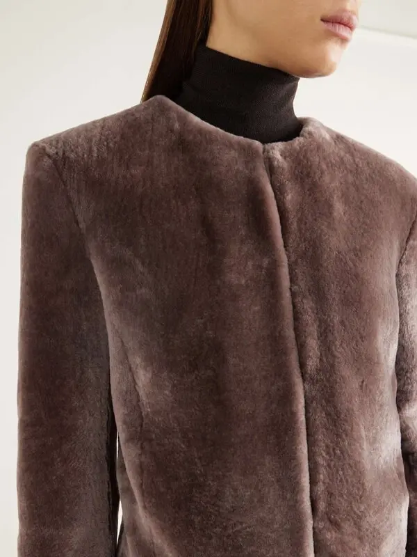 Gabriela Hearst Hemera Cropped Raw-edge Shearling Jacket
