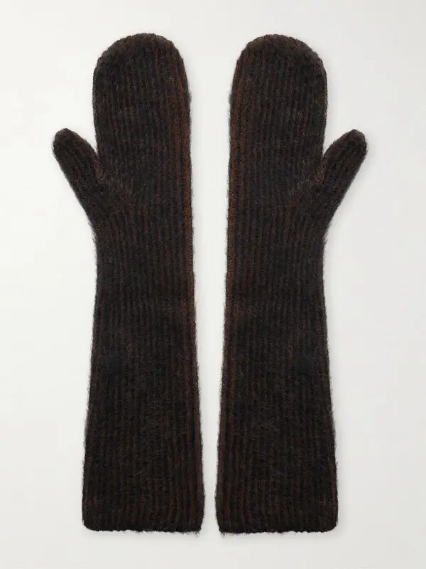 Brunello Cucinelli Ribbed Mohair-blend Gloves
