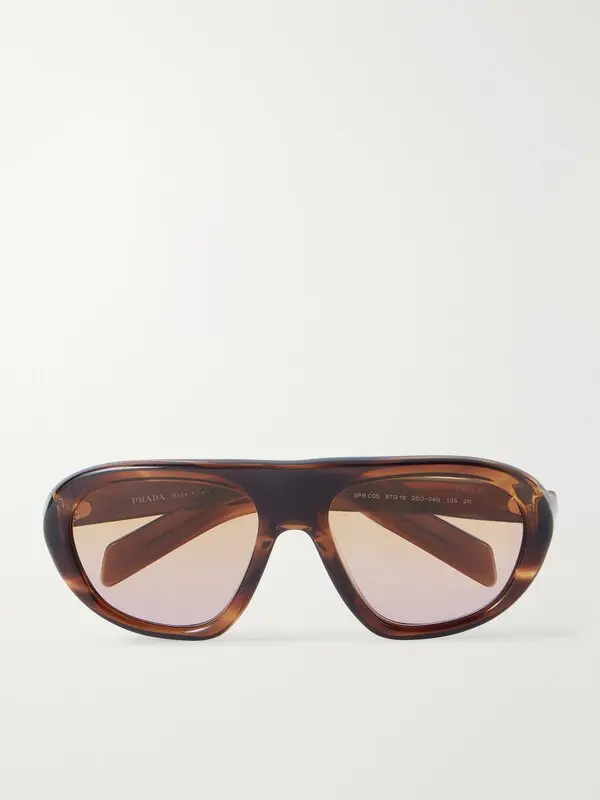 Prada Aviator-style Round-frame Sunglasses - Brown