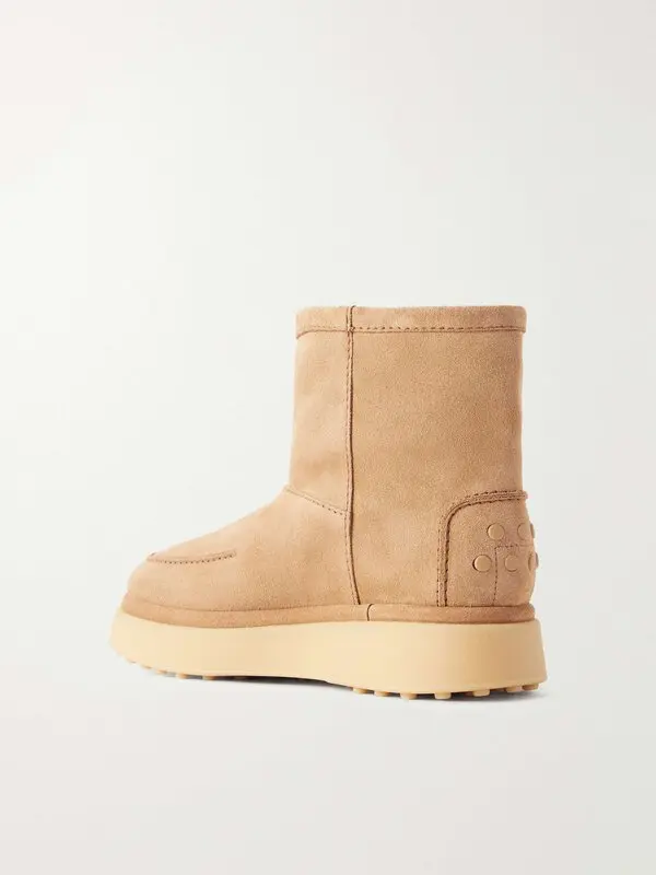 TOD'S Gomma 30 Shearling-lined Suede Ankle Boots