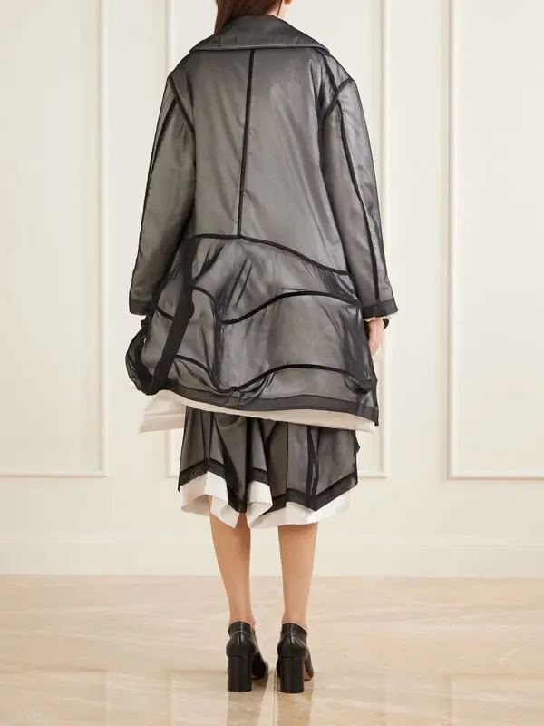 Comme Des Garçons Layered Georgette And Padded-satin Coat