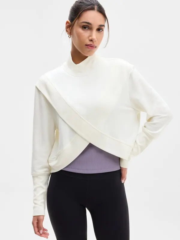 Athleta Coaster Luxe Mock Neck Sweatshirt - Pearl