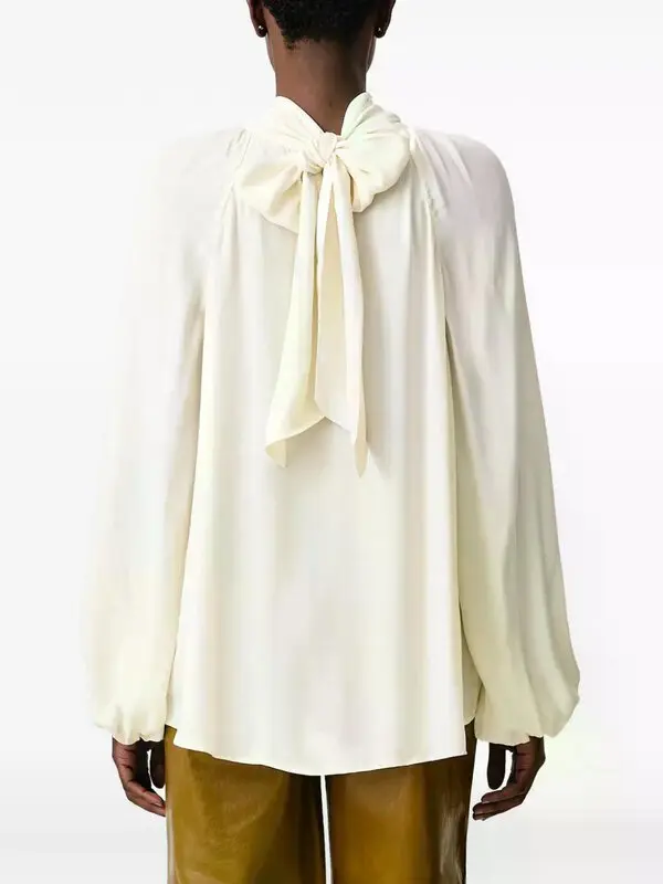 Sisley Bow-detail Pleated Blouse
