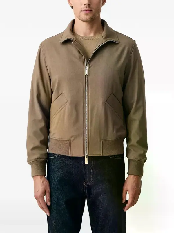 Sisley Ribbed-trim Zip-up Jacket