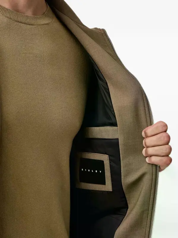 Sisley Ribbed-trim Zip-up Jacket