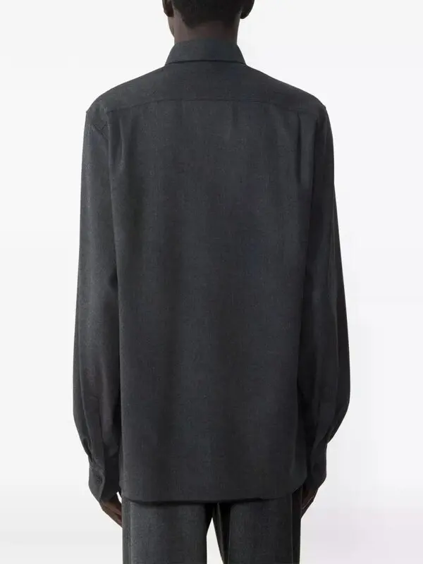 LANVIN Straight-cut Overshirt In Wool Flannel
