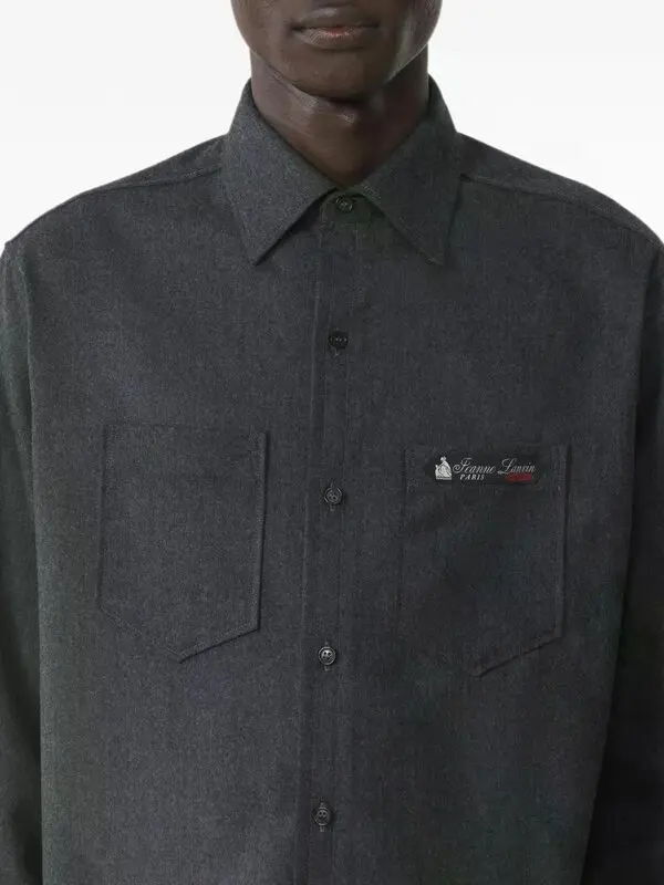 LANVIN Straight-cut Overshirt In Wool Flannel