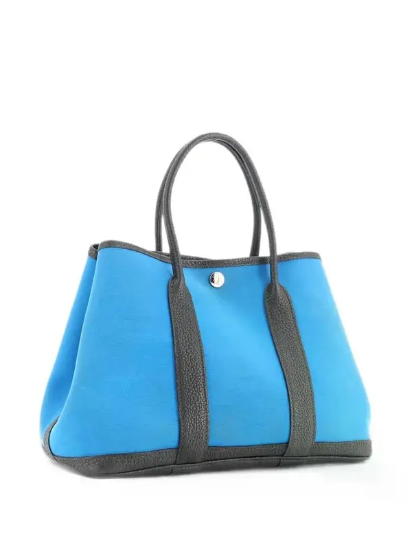 Hermès Garden Party Toile And Leather 30 Tote Bag - Blue