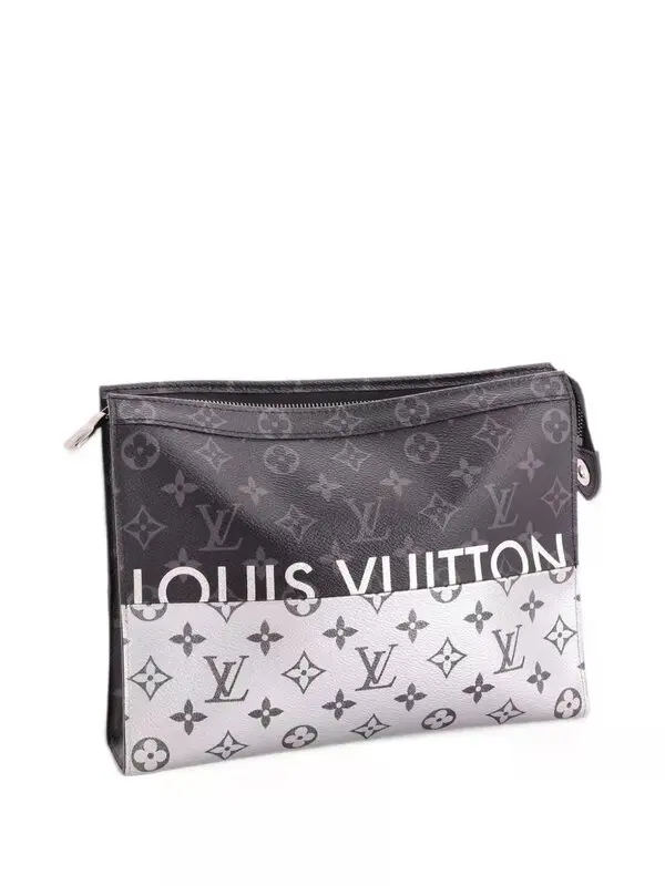 LOUIS VUITTON Pochette Voyage Monogram Eclipse Split Canvas Mm Clutch Bag