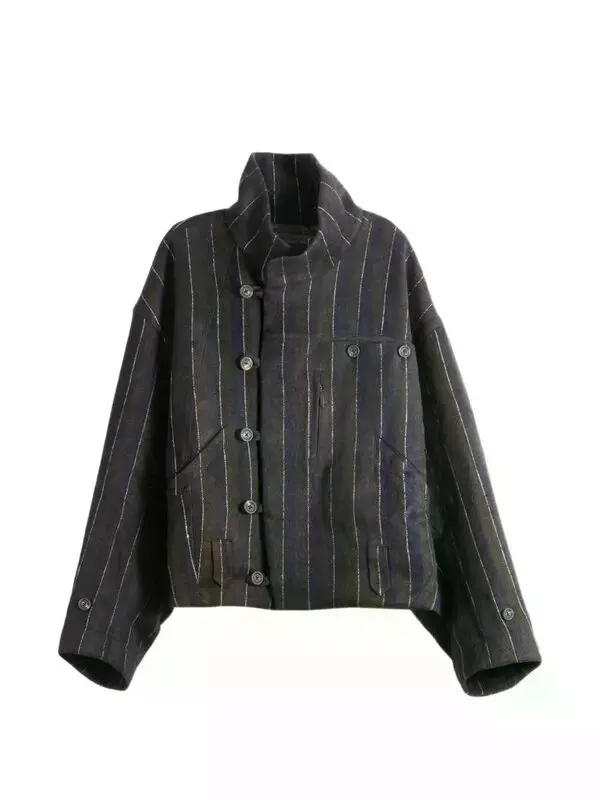 ZIGGY CHEN Pinstripe-pattern High-neck Jacket