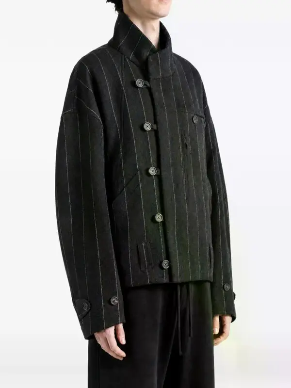 ZIGGY CHEN Pinstripe-pattern High-neck Jacket