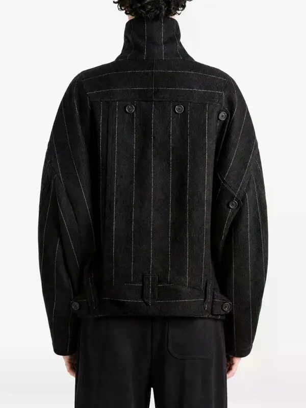 ZIGGY CHEN Pinstripe-pattern High-neck Jacket