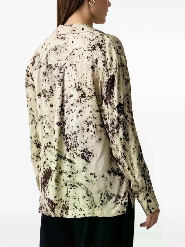 Sisley Splatter-print Notched-lapel Shirt