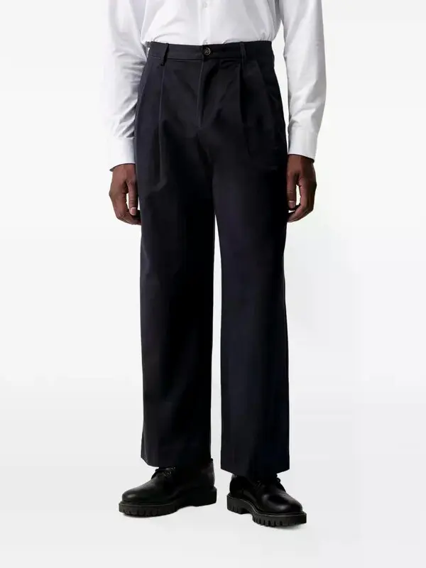 Paul Smith Pleated-detail Twill Trousers - Blue