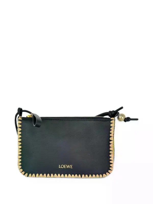 Loewe X Paula's Ibiza Rio Raffia-accent Pouch Bag - Black