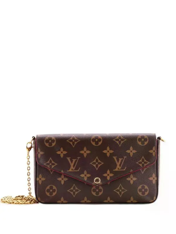 LOUIS VUITTON Felicie Pochette Monogram Canvas Crossbody Bag - Brown