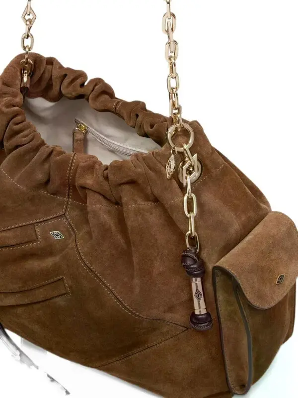 Ba&sh June Chain-link Suede Shoulder Bag