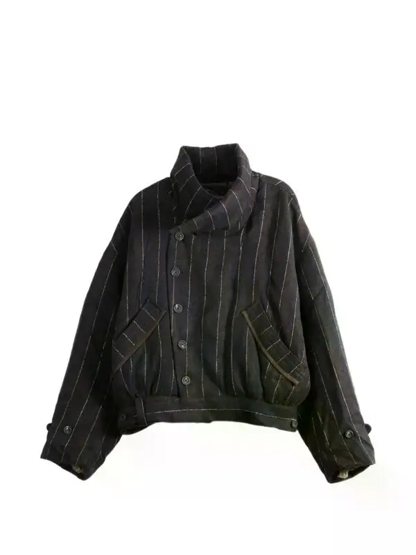 ZIGGY CHEN Pinstripe-pattern High-neck Jacket
