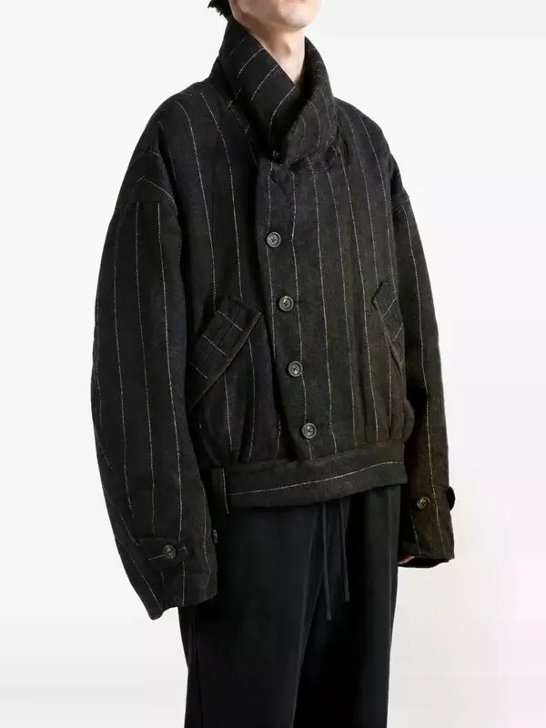 ZIGGY CHEN Pinstripe-pattern High-neck Jacket