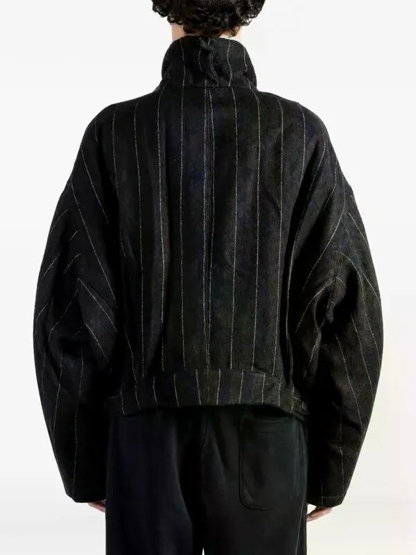 ZIGGY CHEN Pinstripe-pattern High-neck Jacket