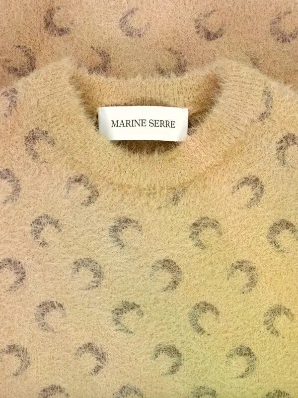 MARINE SERRE Fluffy Moon Jacquard Knit Crew-neck Sweater