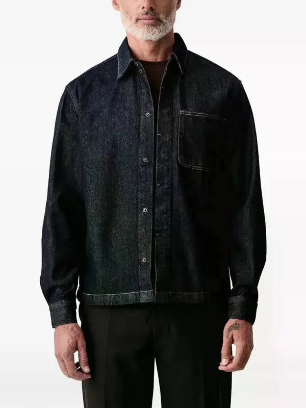 Sisley Chest-pocket Denim Shirt Jacket - Blue