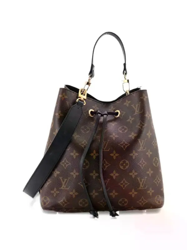 LOUIS VUITTON Neonoe Handbag Monogram Canvas With Leather Mm Bucket Bag - Brown