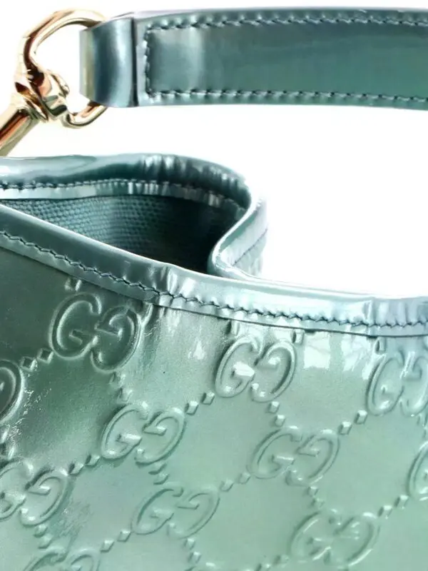 Gucci Gg Emblem Gg Embossed Patent Small Bucket Bag