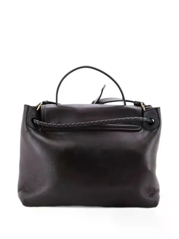 Bottega Veneta Ciao Ciao Top Handle Bag Leather With Intrecciato Detail Small Satchel - Brown