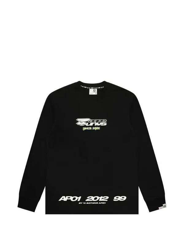AAPE BY *A BATHING APE Universe Logo Long-sleeve T-shirt - Black
