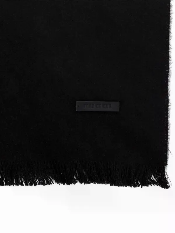 Fear Of God Logo-patch Fringed Scarf - Black