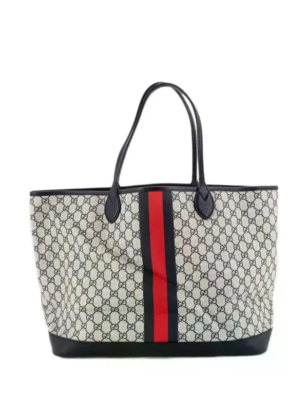 Gucci Ophidia Open Shopping Gg Coated Canvas Large Tote Bag - Blue