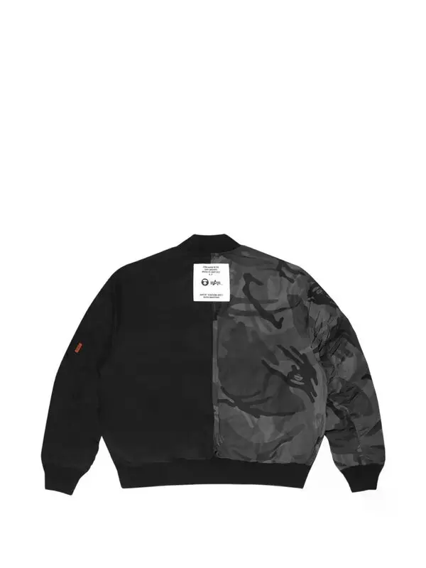 AAPE BY *A BATHING APE X Alpha Industries Camouflage-panel Reversible Bomber Down Jacket