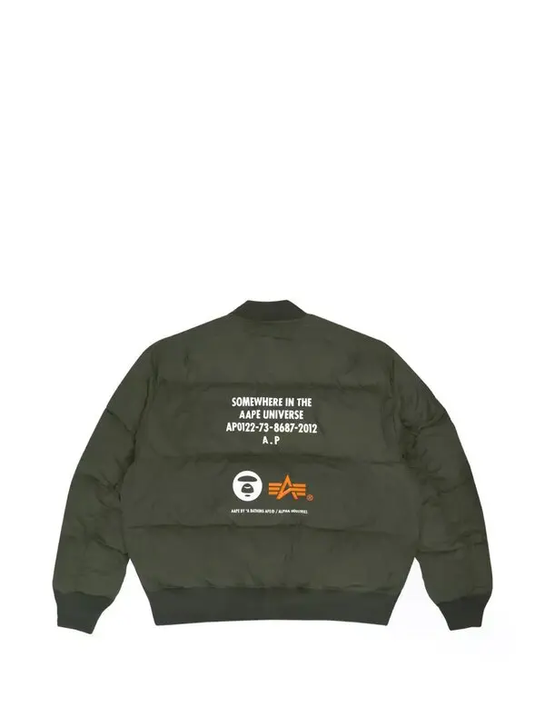 AAPE BY *A BATHING APE X Alpha Industries Camouflage-panel Reversible Bomber Down Jacket