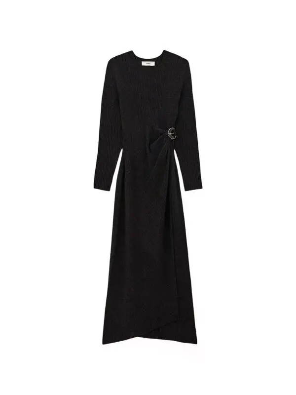 Ba&sh Bamaya Buckle-detail Ribbed-knit Midi Dress