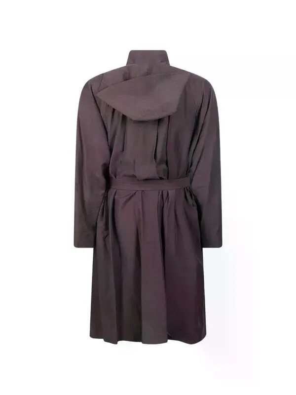 Issey Miyake Belted Hooded Coat