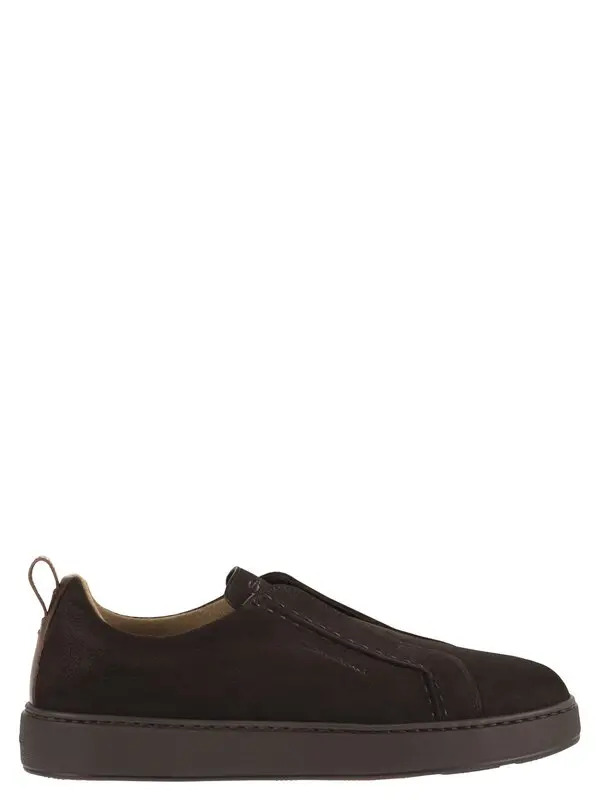 Santoni Victoryl26 Soft Leather Slip-on Trainers - Brown
