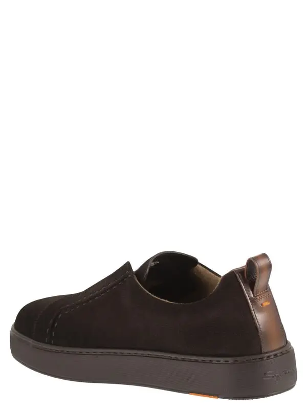 Santoni Victoryl26 Soft Leather Slip-on Trainers - Brown