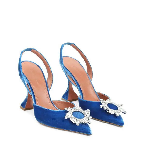 Amina Muaddi Begun Sling 95 Velvet