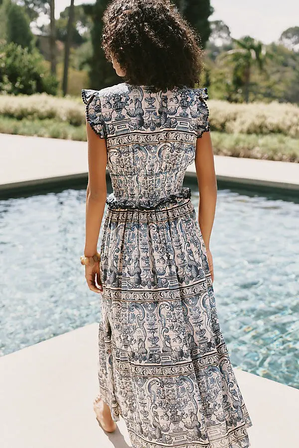 RO'S GARDEN Fyfa 100% Cotton Midi Dress