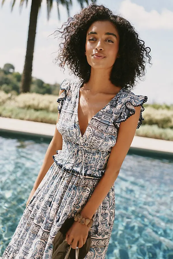 RO'S GARDEN Fyfa 100% Cotton Midi Dress