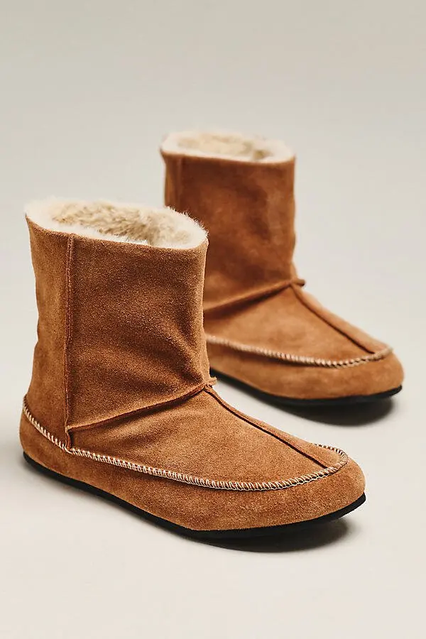 Anthropologie Suede Moccas Boots