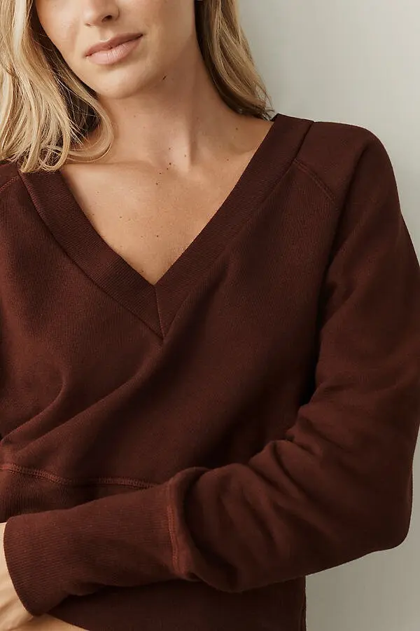 Sundry Cotton Blend V-neck Sweatshirt