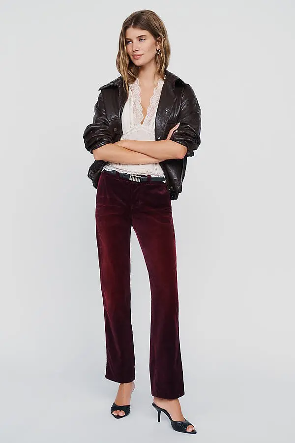 PILCRO Die Low Rise Straight Leg Trouser Jeans - Plum